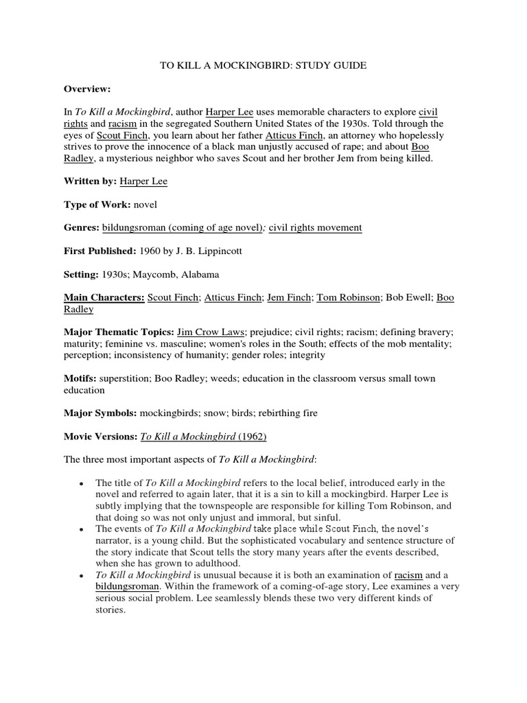 To Kill A Mockingbird | PDF | To Kill A Mockingbird