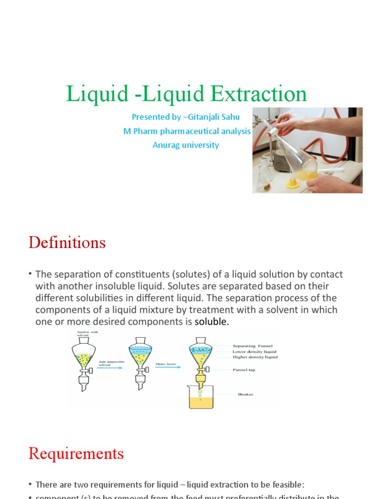Liquid Liquid Extraction | PDF | Solubility | Liquids
