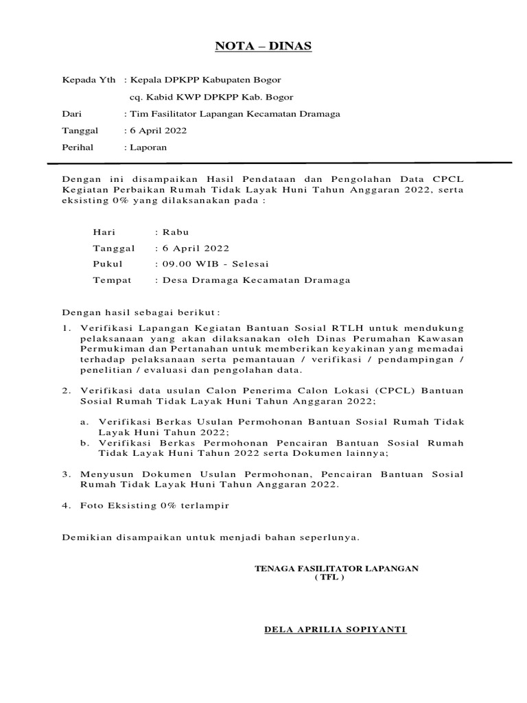 Nota Dinas (Terbaru) | PDF