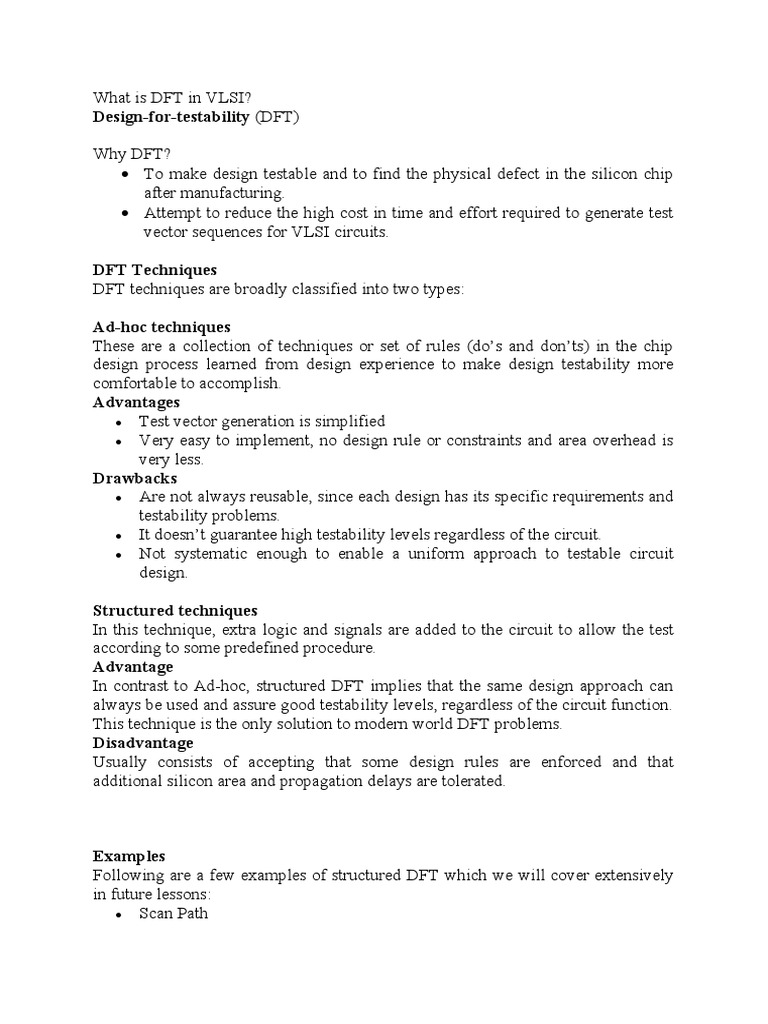 What Is DFT in VLSI | PDF | Logic Synthesis | Electrical Circuits