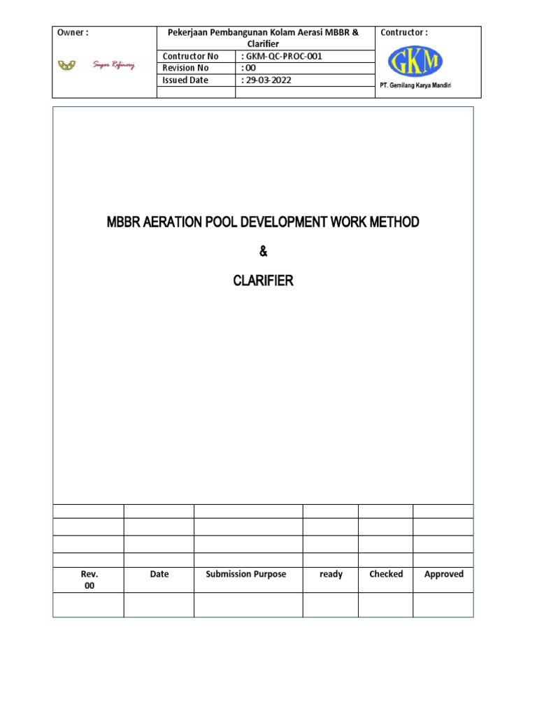Working Methods of Aeration Pool Development & Clarifier | PDF | Concrete | Surveying