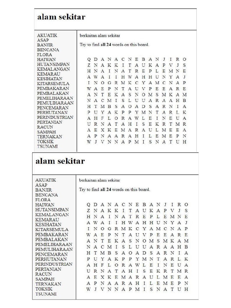Cari Kata (Printable) | PDF