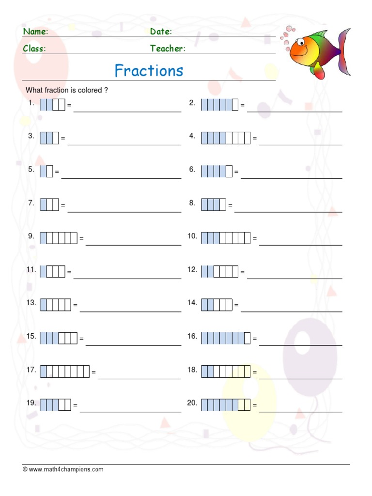 Fraction Coloring Worksheet 2 | PDF | Teaching Methods & Materials