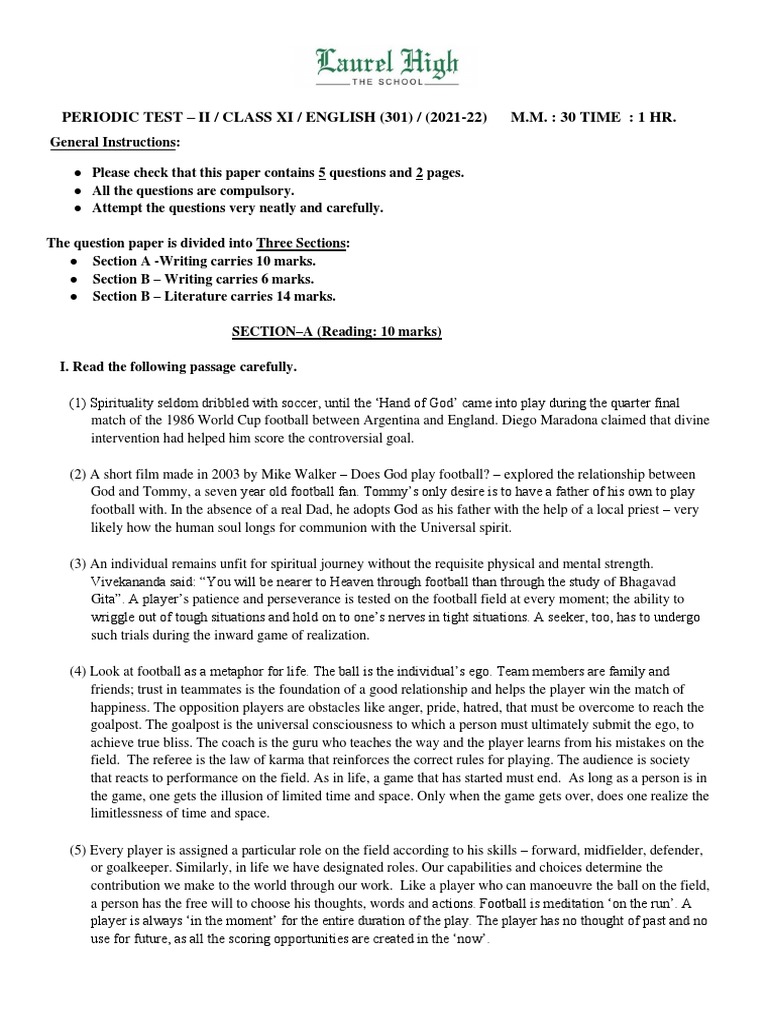 Class Xi - Pt-Ii-Set 1 Final | PDF | Religious Belief And Doctrine Class Xi - Pt-Ii-Set 1 Final | PDF | Religious Belief And Doctrine