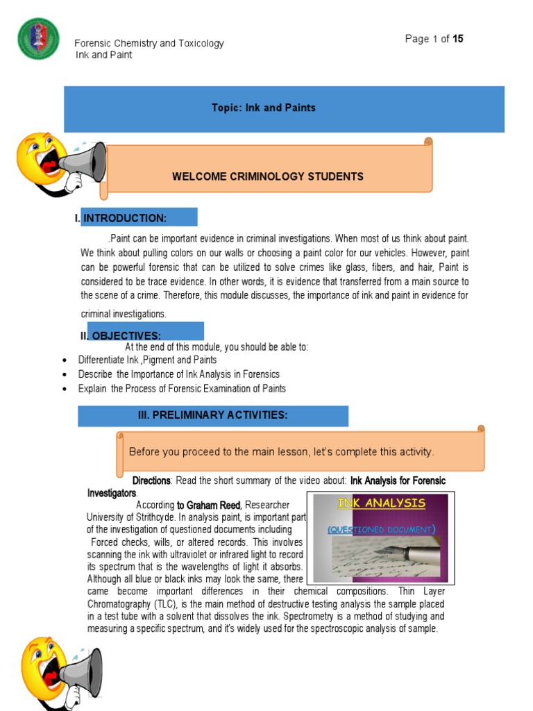Forensic 3 Module 15 | PDF | Spectrophotometry | Paint