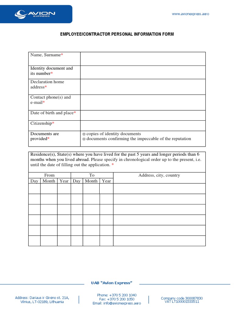 A12 Employee Personal Form (New) | PDF | Justice | Crime & Violence