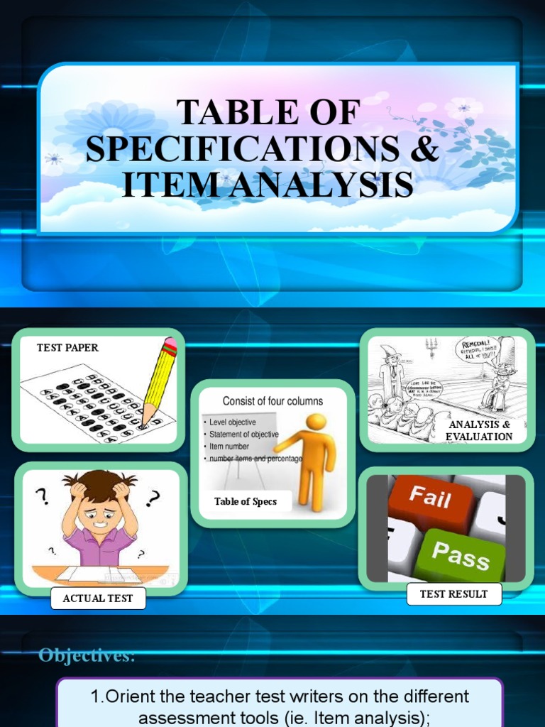 Table of Specifications Guide | PDF | Educational Assessment | Evaluation