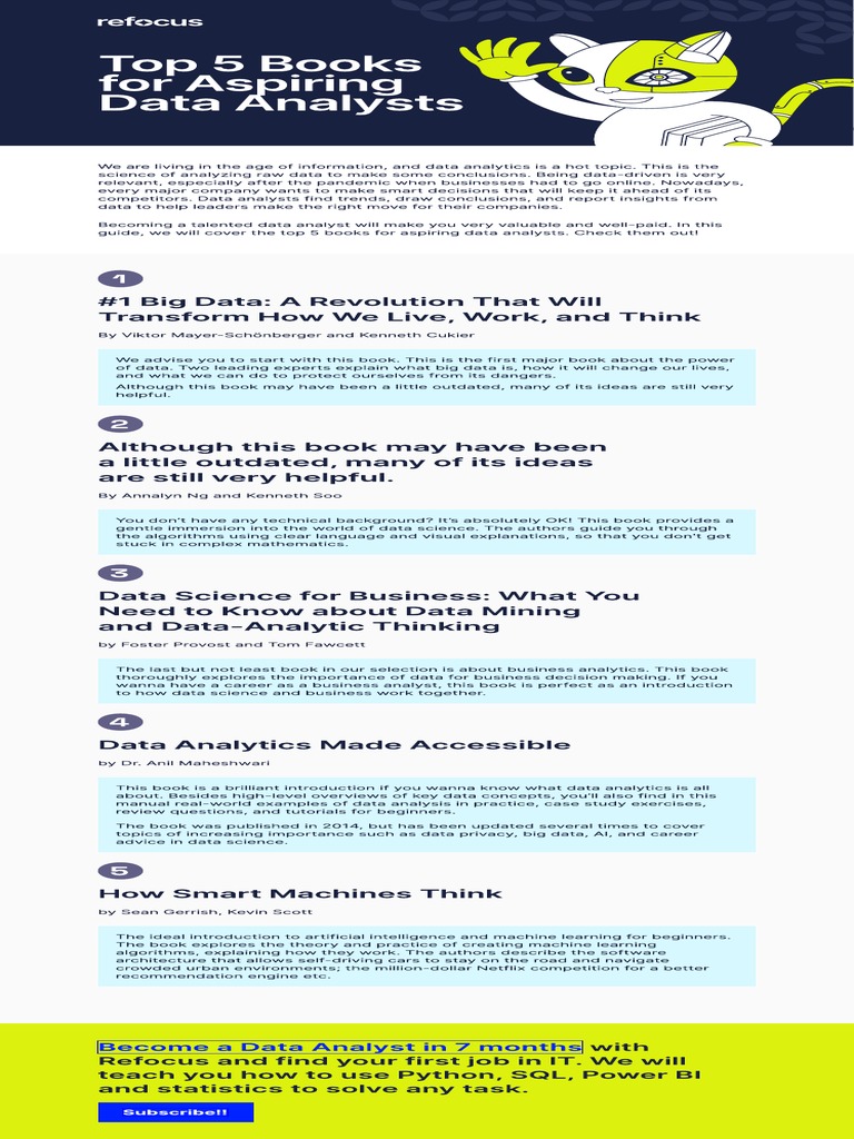 Books for Aspiring Data Analysts | PDF | Data Analysis | Analytics