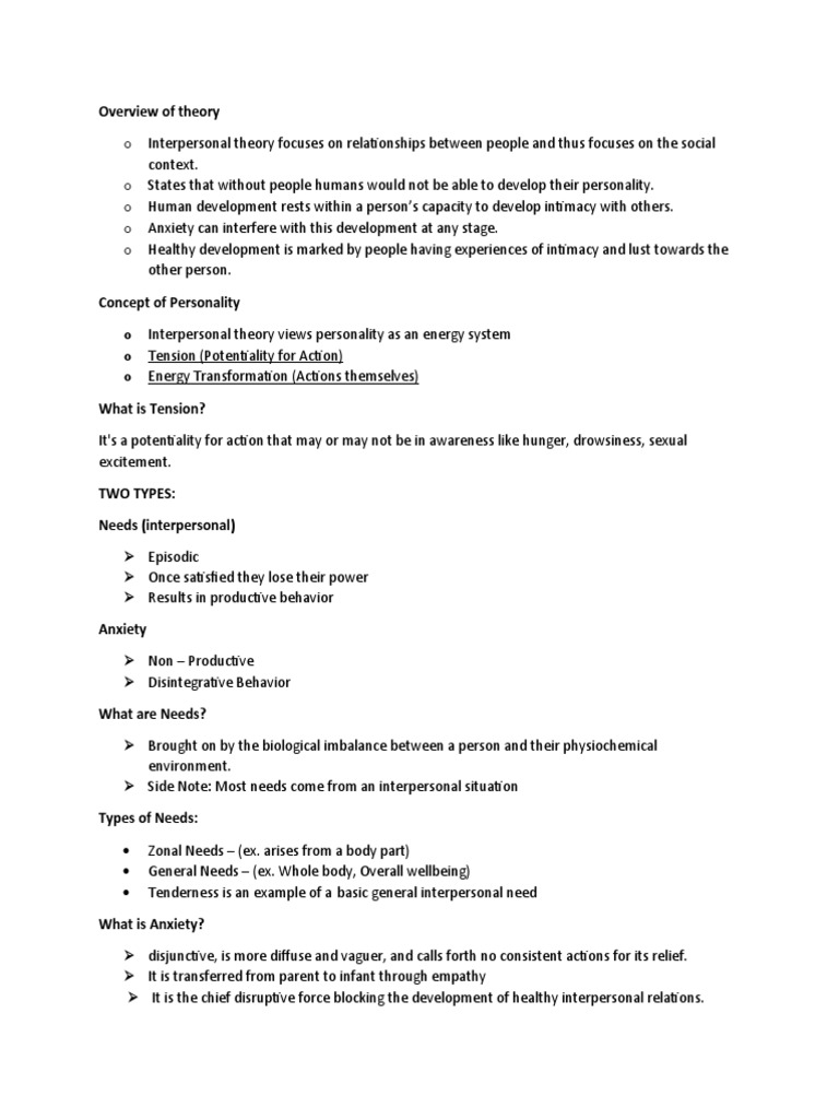 Sullivan's Theory Concept | PDF