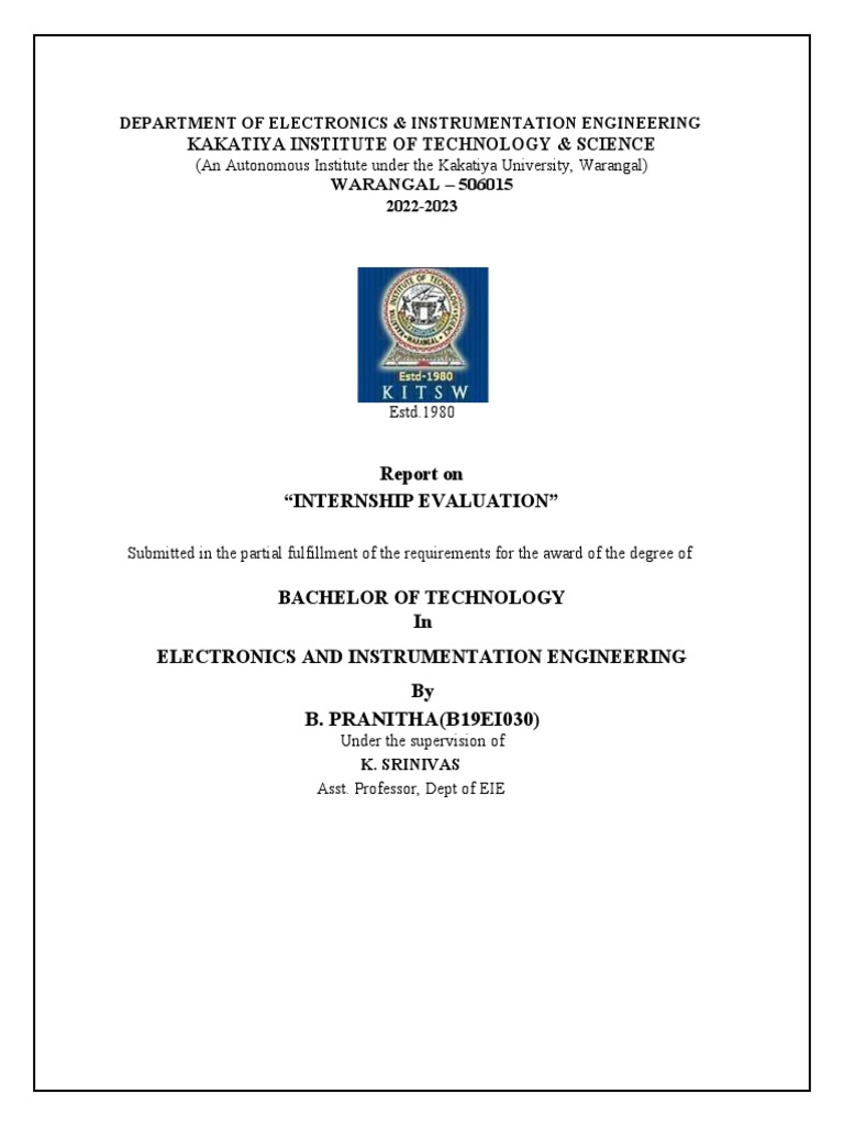 B19EI030 INTERNSHIP Report | PDF | Hardware Description Language | Electronic Circuits