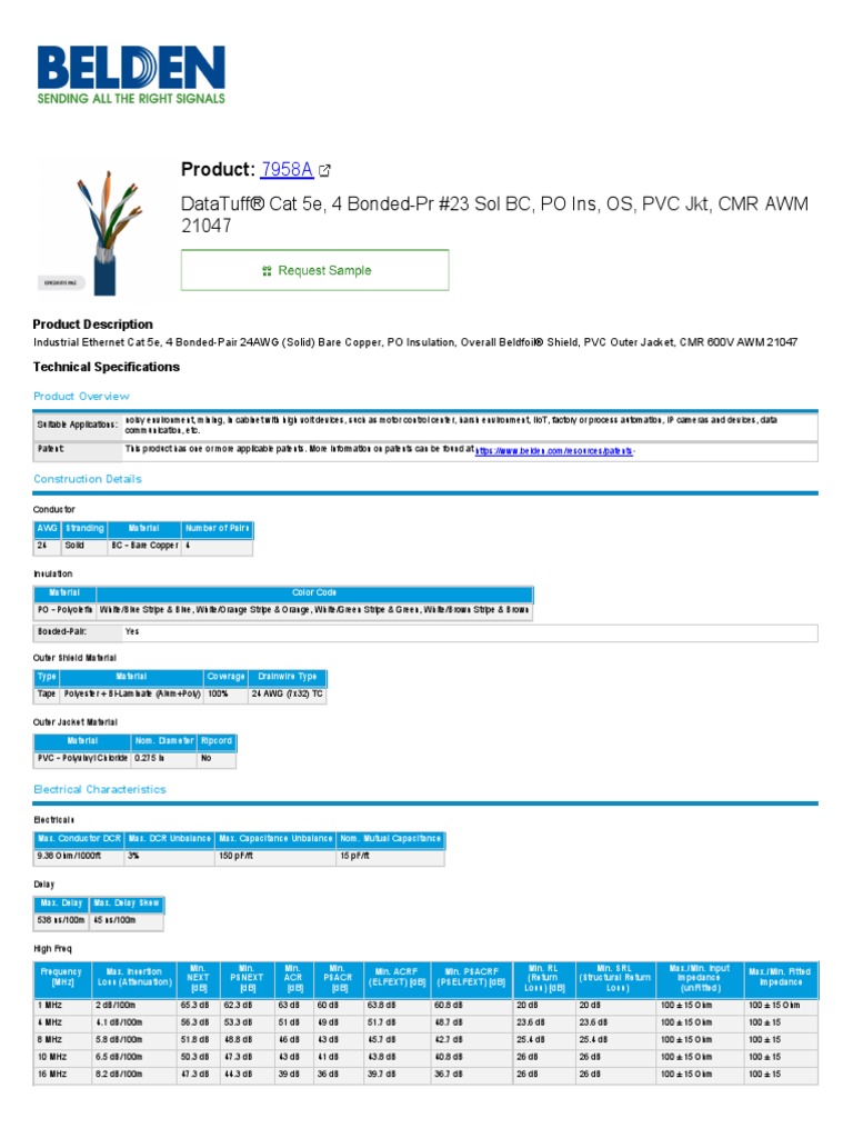 7958A Techdata | PDF | Decibel | Electronics