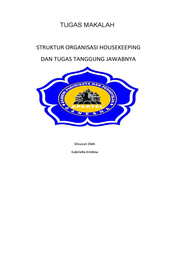 Struktur dan Tugas Housekeeping Hotel | PDF