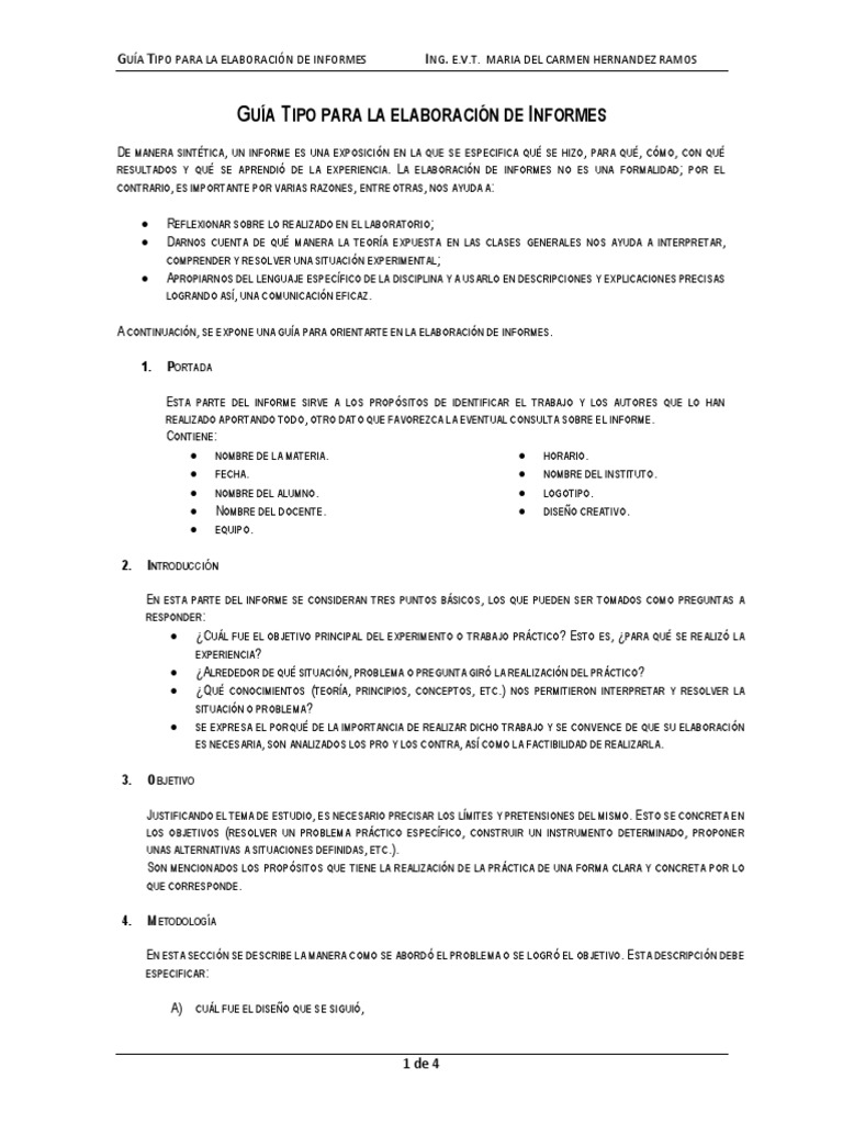 Guia Tipo para La Elaboracion de Informes | PDF | Teoría | Bibliografía