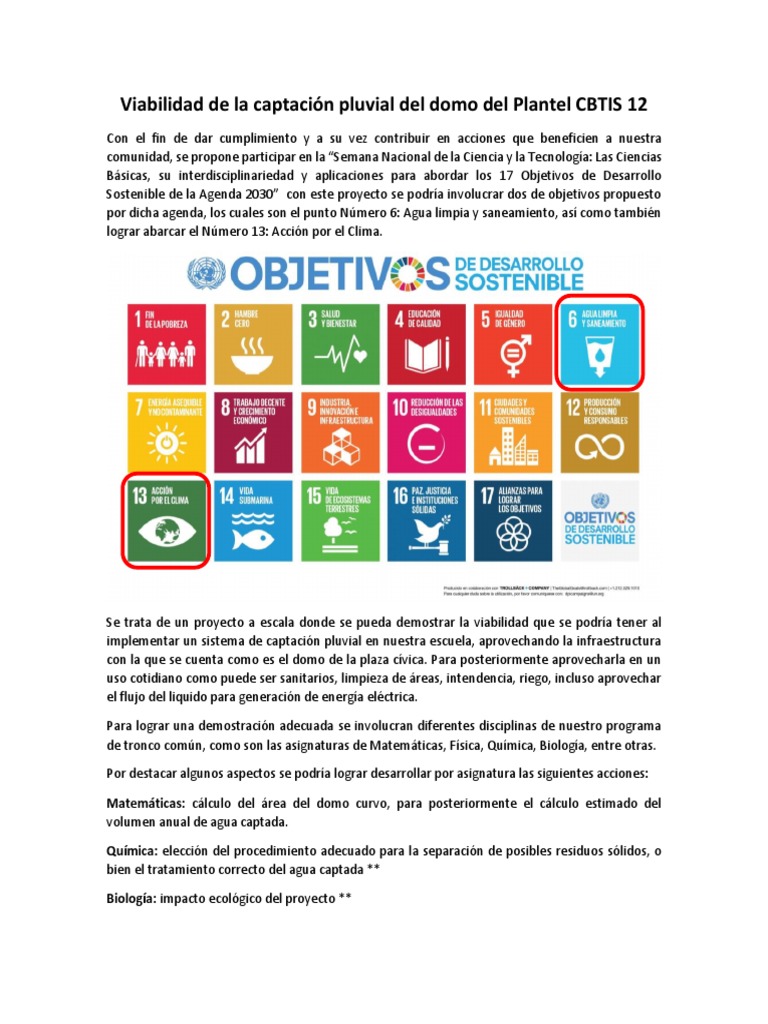 Viabilidad de La Captación Pluvial Del Domo Del Plantel CBTIS 12 | PDF ...