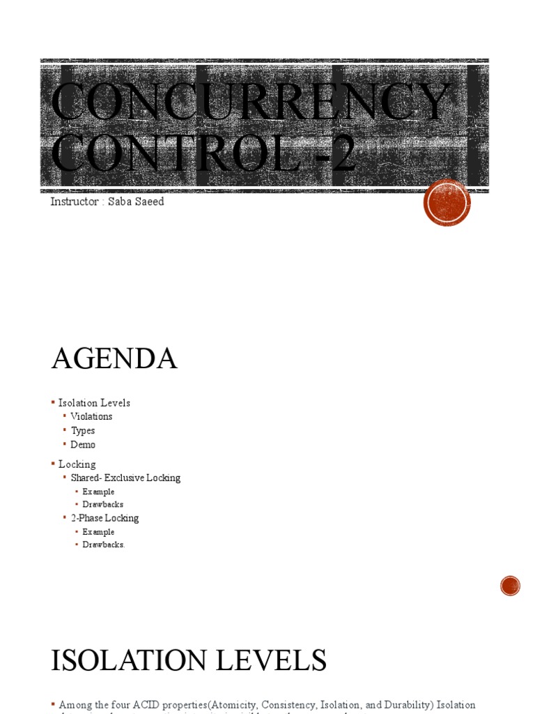 Week 13 Concurrency Control 2 Pdf Concurrency Computer Science Data Management