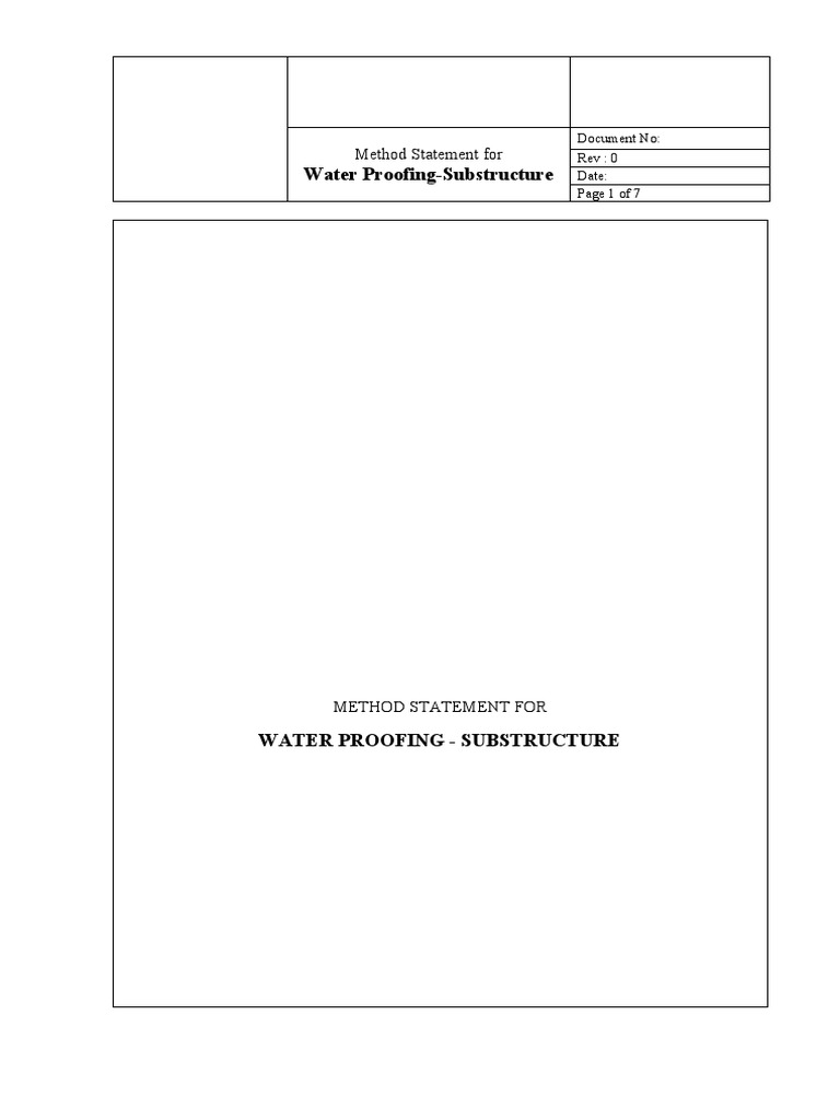 Substructure Waterproofing Guide | PDF | Personal Protective Equipment | Economic Sectors