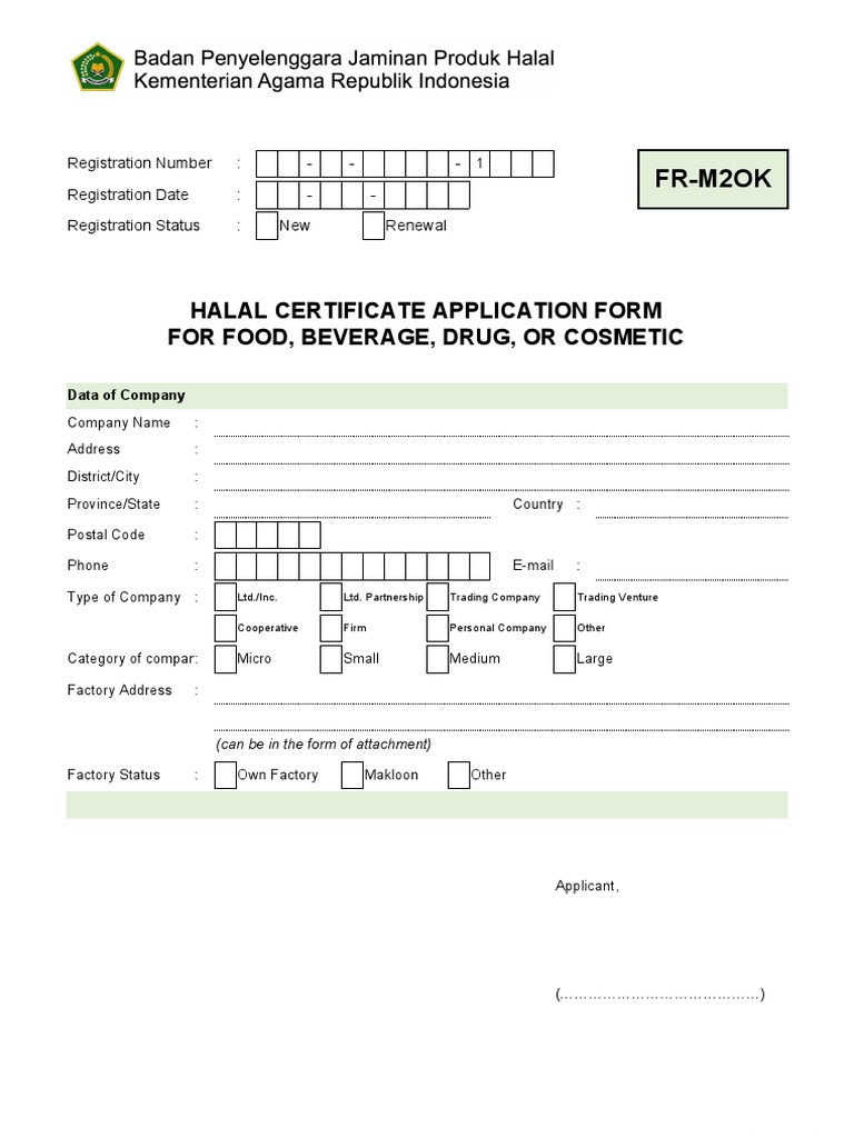 Halal Certificate Application Form Guide | PDF | Identity Document