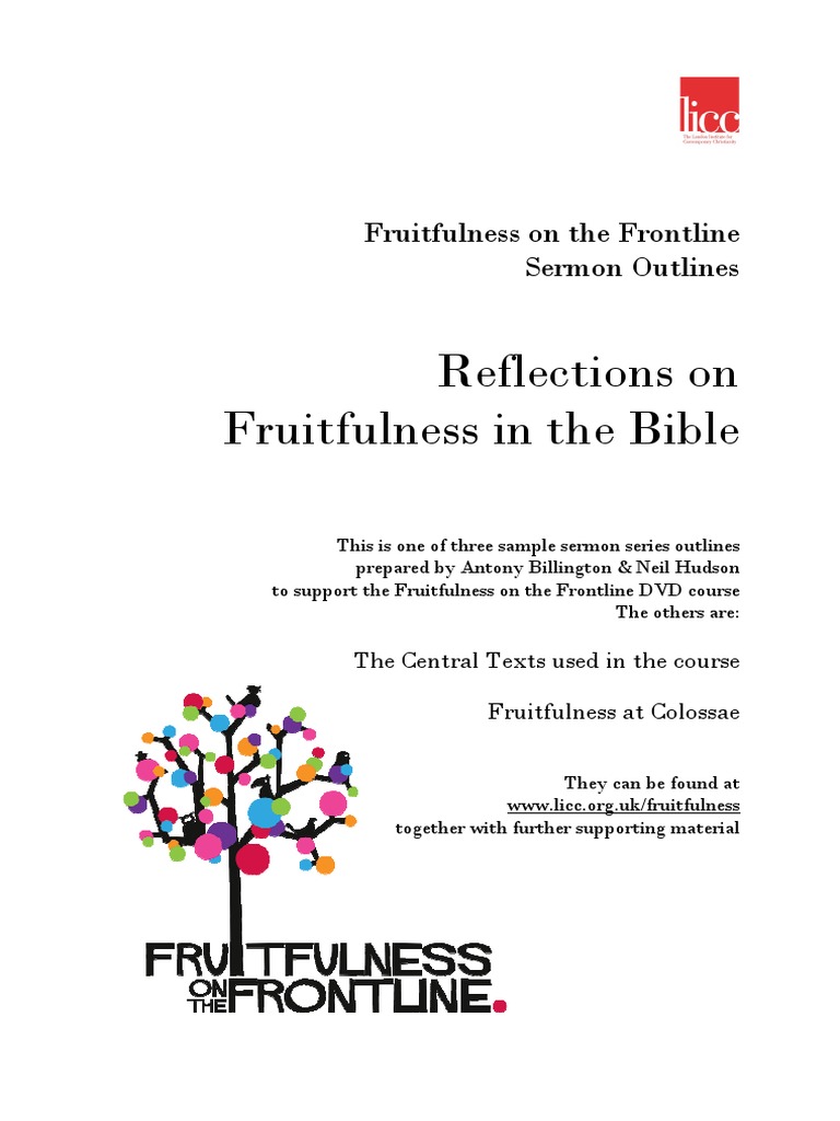Fruitfulness in The Bible Sermon Outlines | PDF | Paul The Apostle ...