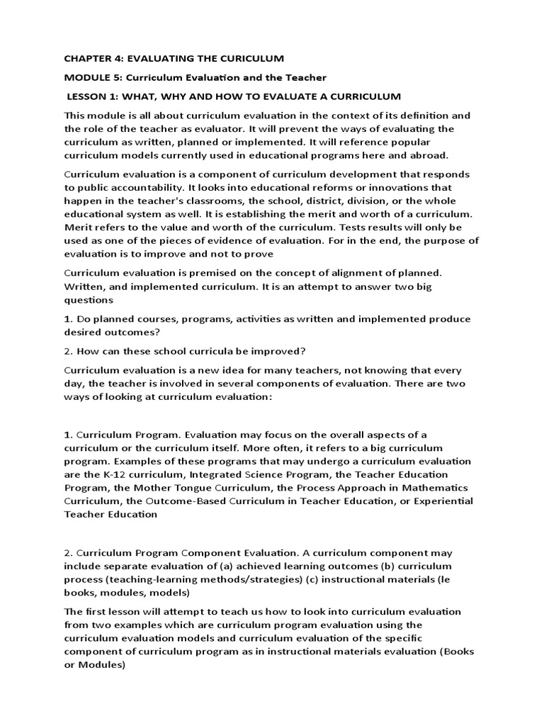 Module 5 | PDF | Educational Assessment | Curriculum