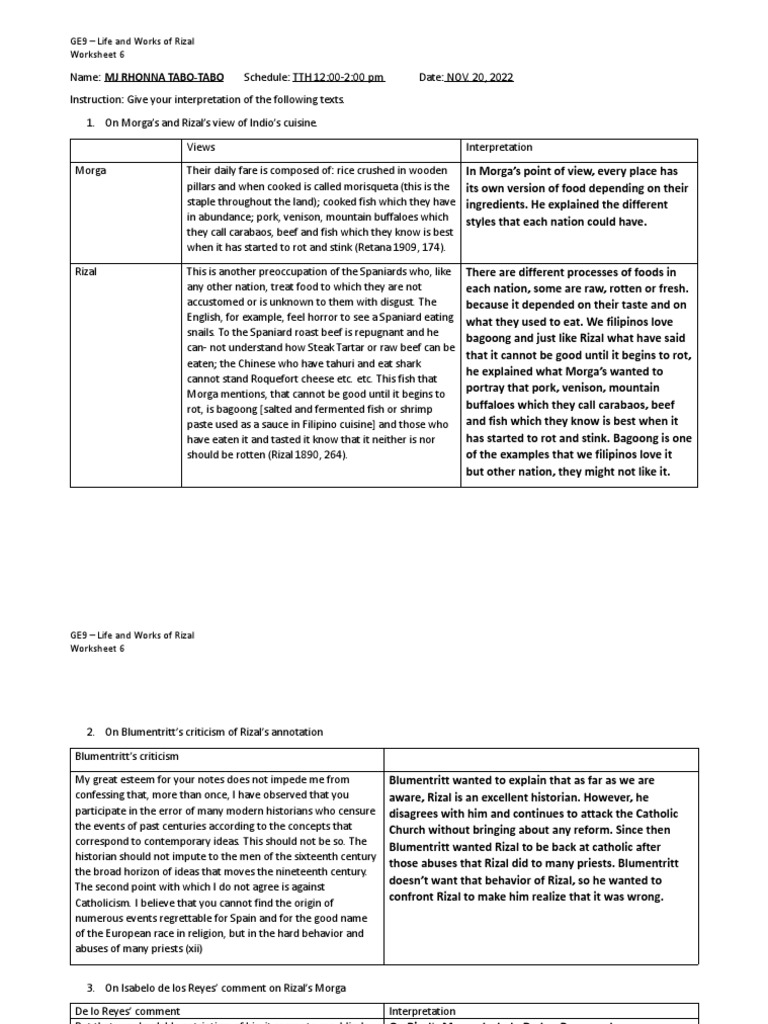 Worksheet 6 | PDF | Beef | Foods