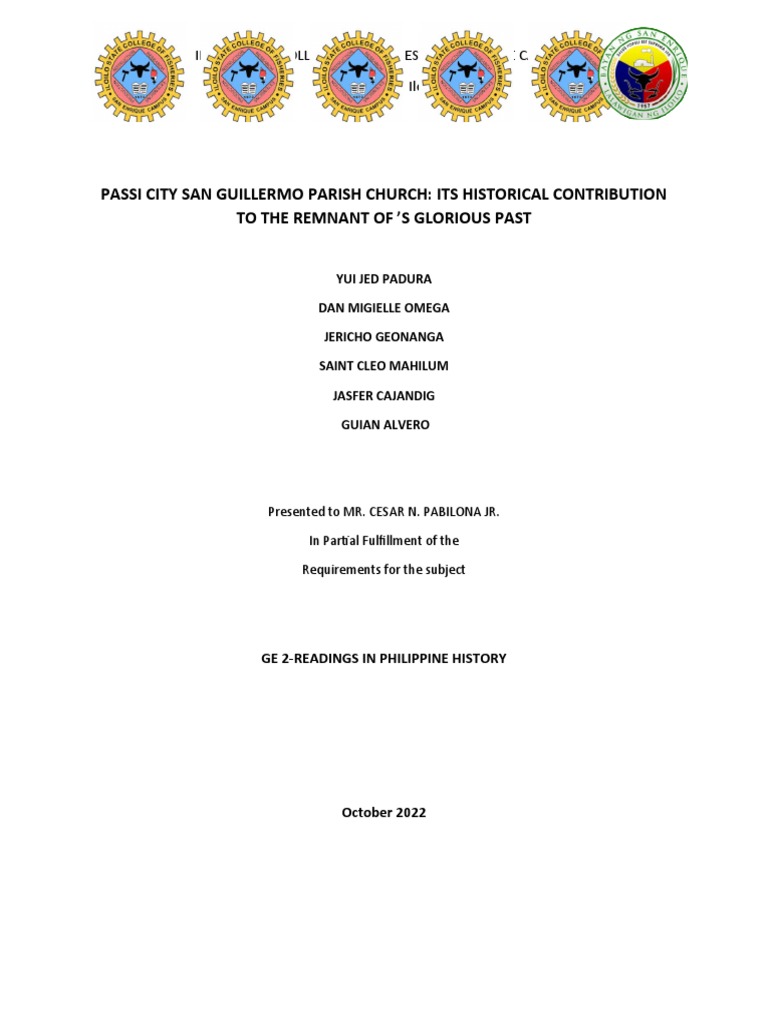 Passi City San Guillermo Parish Church | PDF