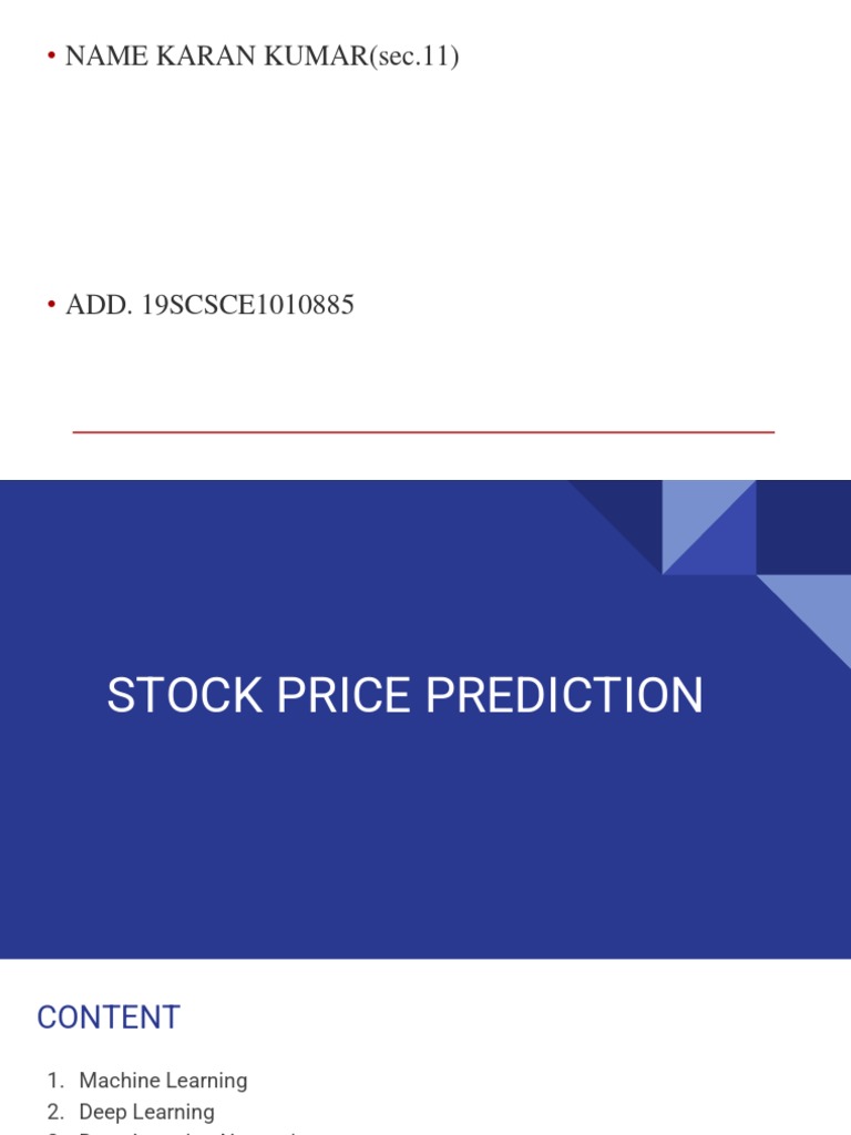 Google Stock Price Prediction Using Deep Learning | PDF | Machine ...