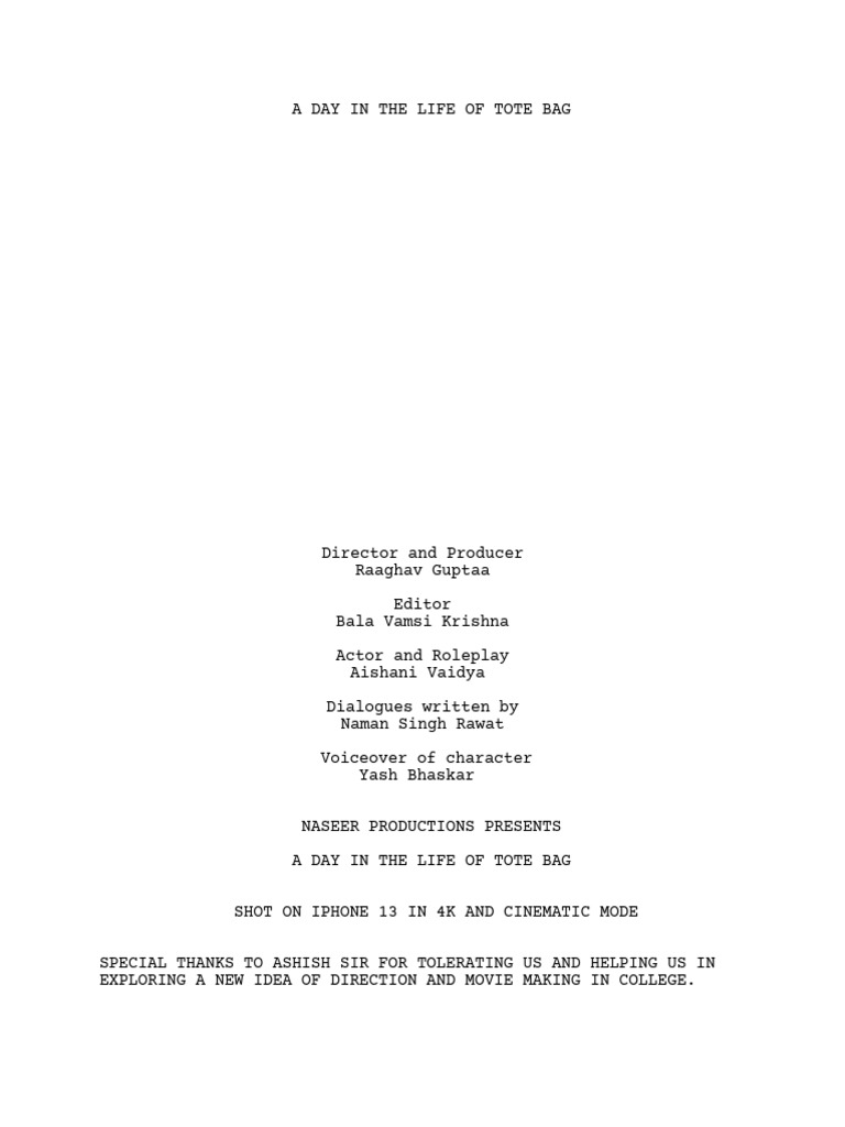Script For Full Movie | PDF