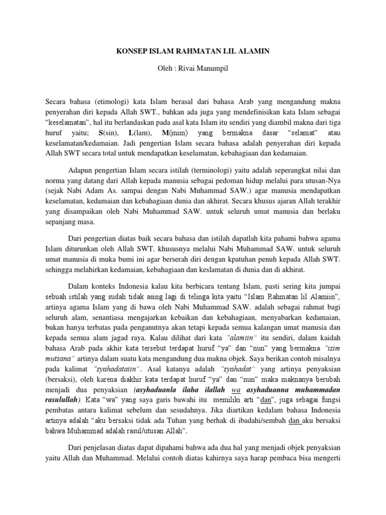 Konsep Islam Rahmatan Lil Alamin | PDF | Agama & Spiritualitas
