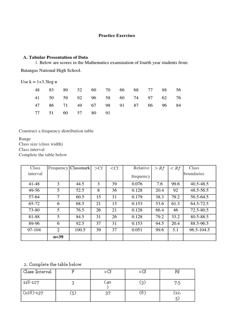 Statistics Practice Exercises 1 | PDF | Statistics | Applied Mathematics