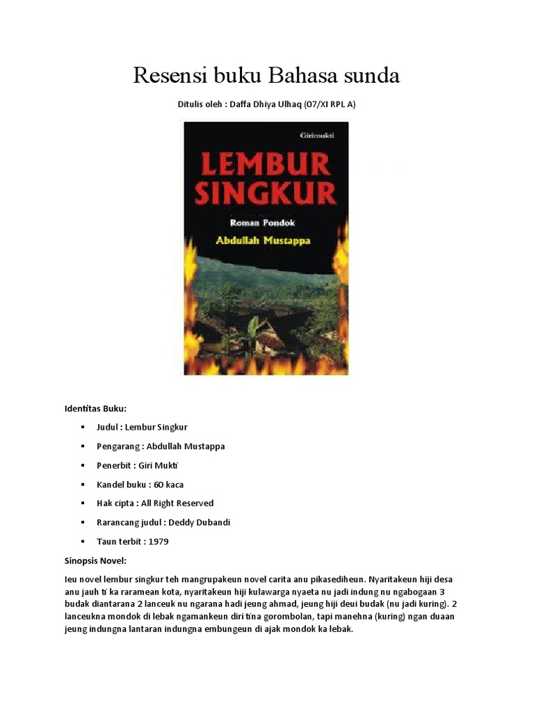 Resensi Buku Bahasa Sunda | PDF