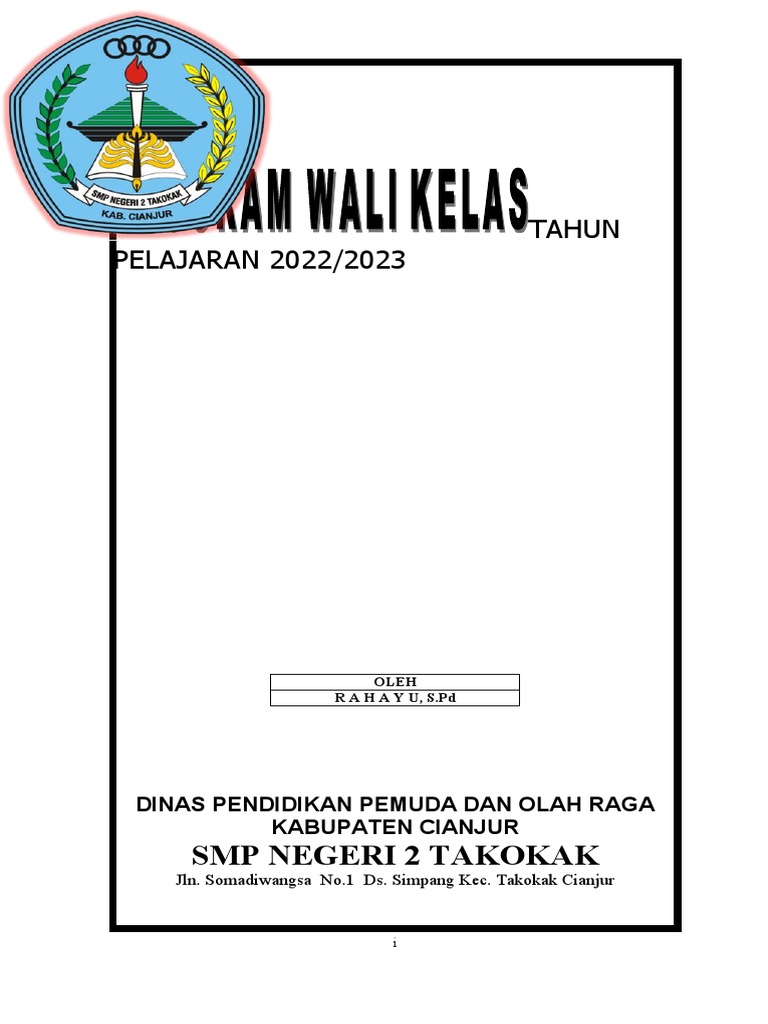 Contoh Proker Wali Kelas | PDF