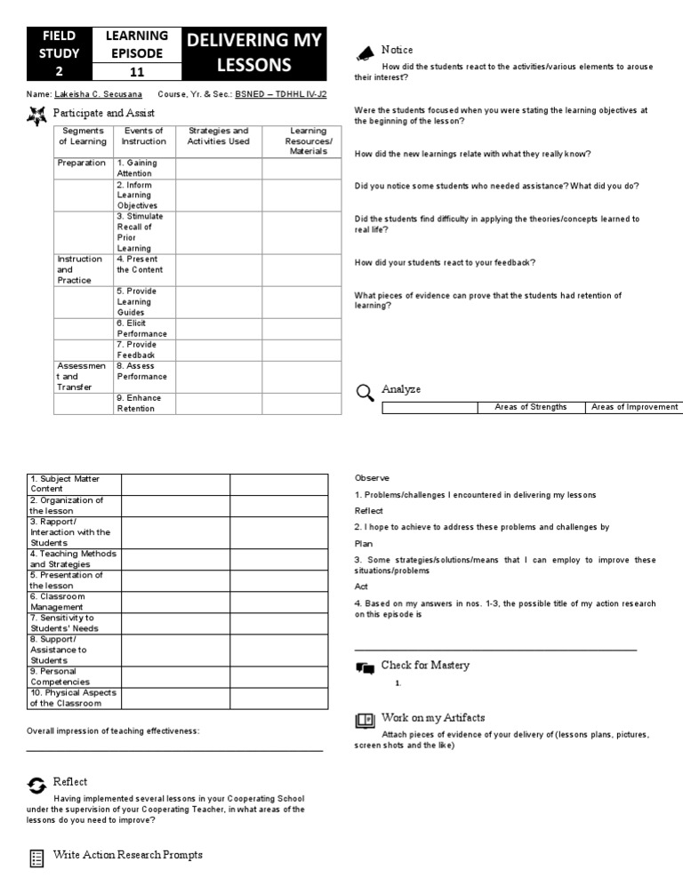 Learning Episode 11 (FS 2) | PDF | Learning | Teaching Method