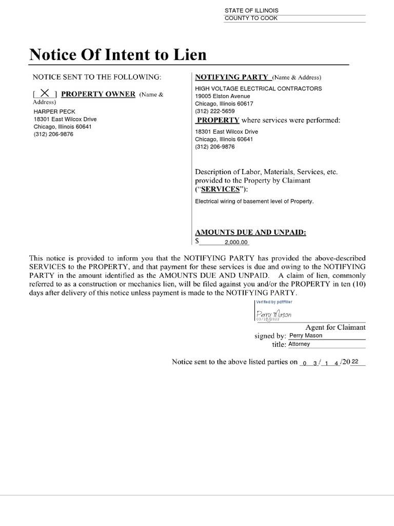Assignment #3 Mechanic's Lien (Contractor) | PDF