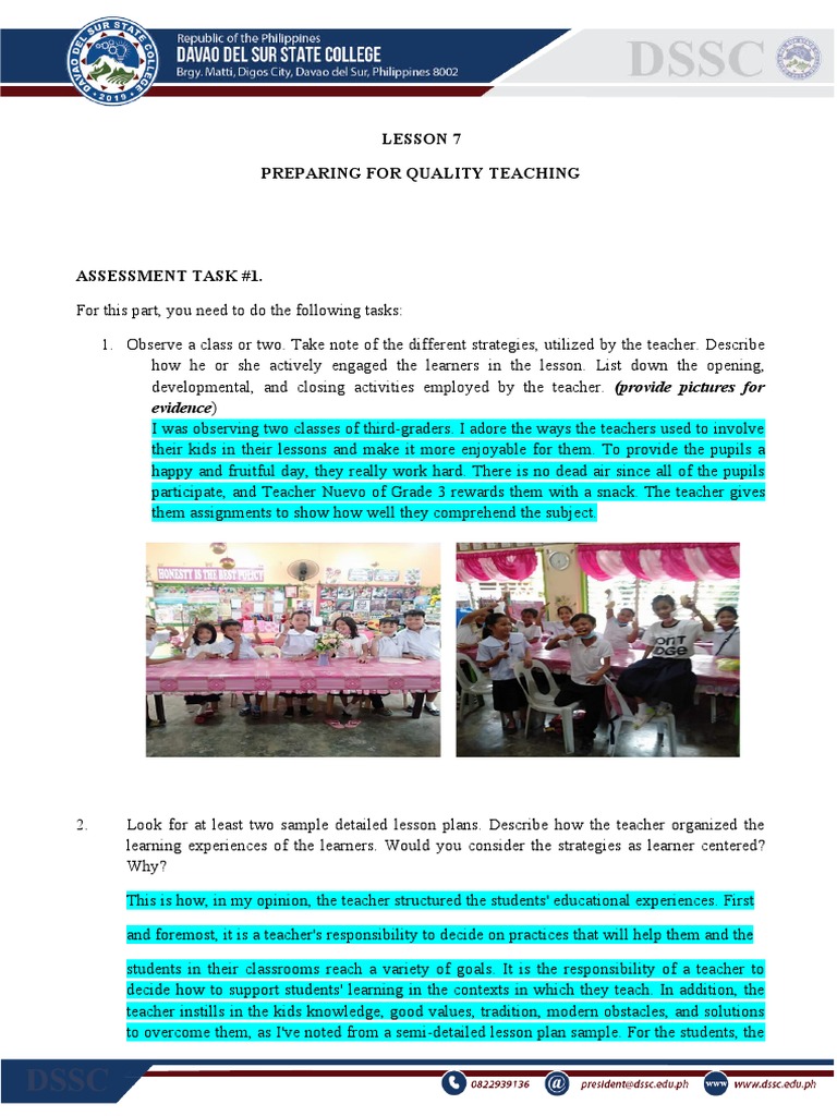 Embodo - Educ315 Lesson 7 | PDF | Lesson Plan | Teachers