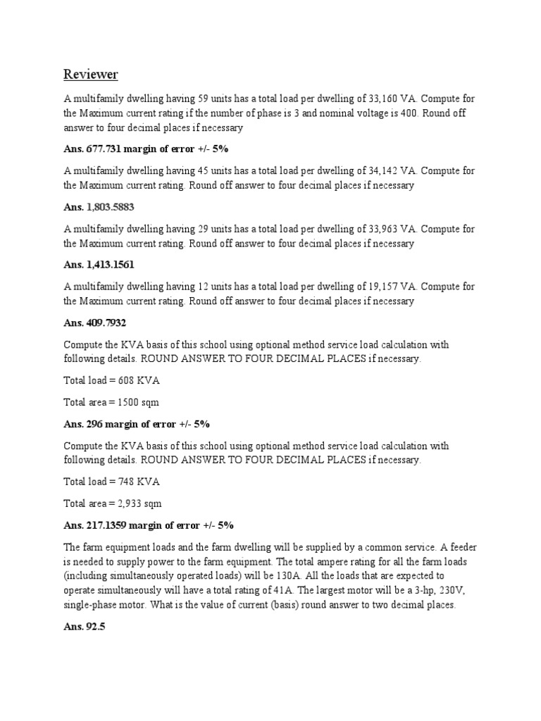 Multifamily and School Load Calculations | PDF | Significant Figures ...