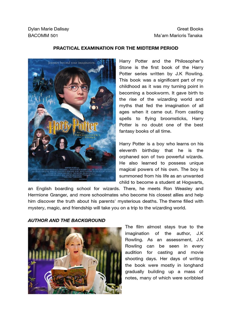 Analysis of Harry Potter For Great Books Subject | PDF | Harry Potter ...
