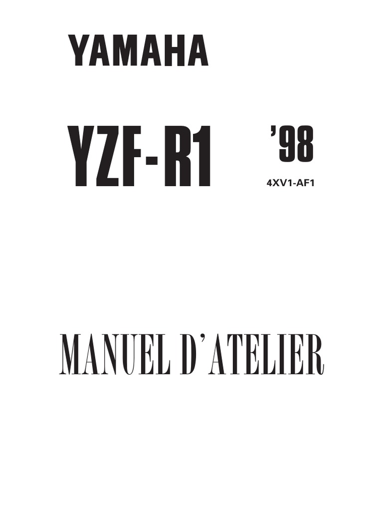 YZF-R1: Manuel D'Atelier | PDF | Embrayage | Piston