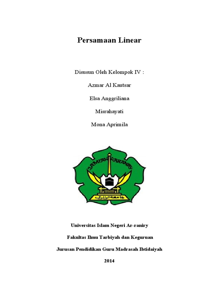 Makalah Persamaan Linear | PDF