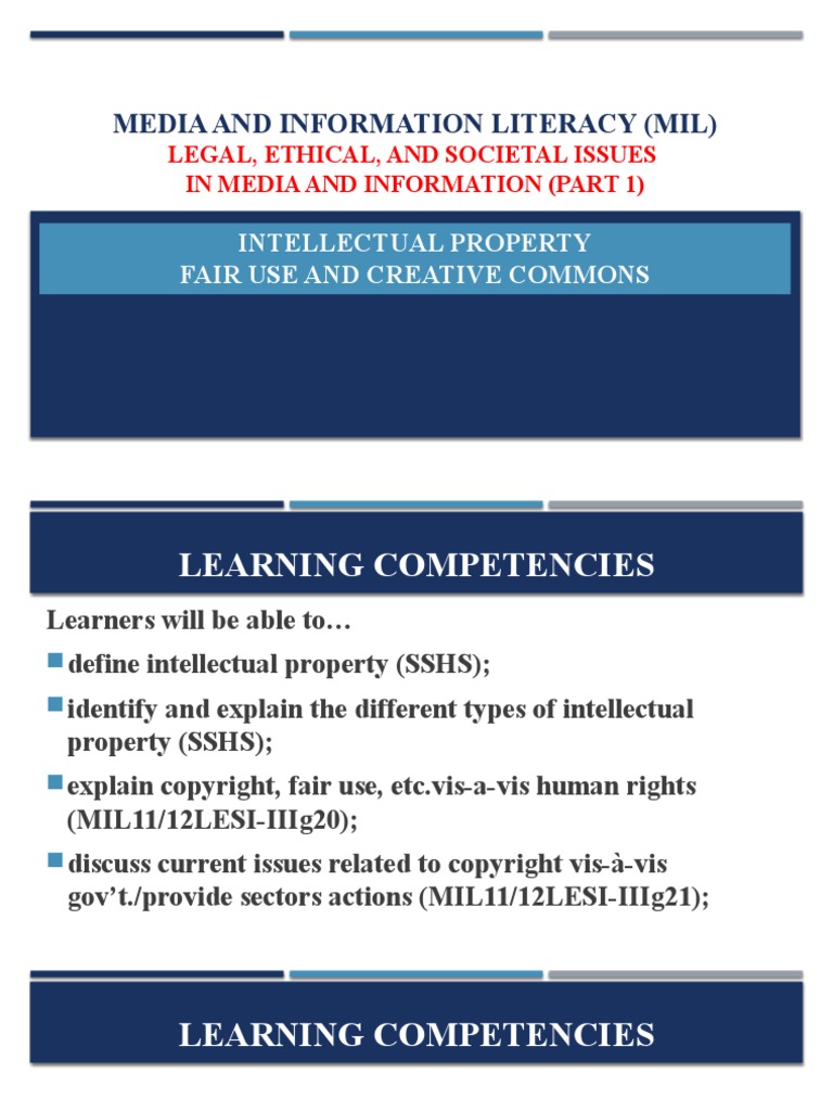 7 MIL 1 Legal Ethical and Societal Issues in Media and Information Part ...
