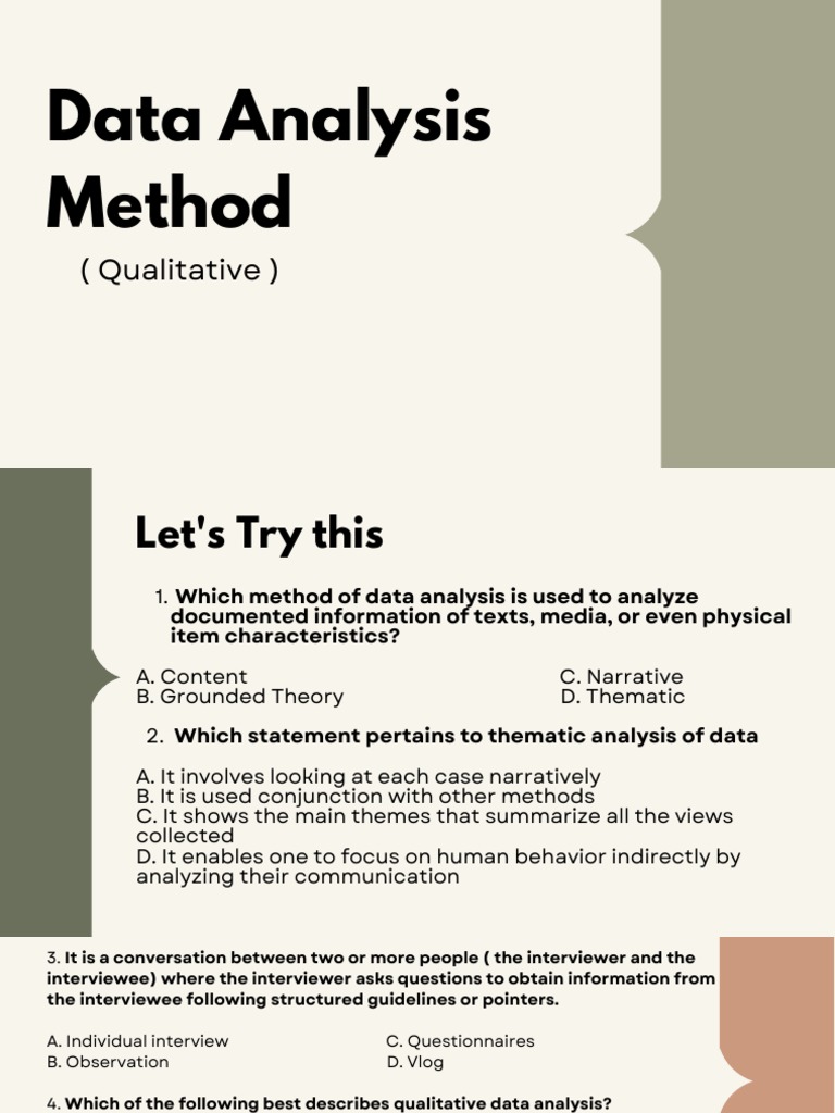 Data Analysis Method: (Qualitative) | PDF | Qualitative Research | Data