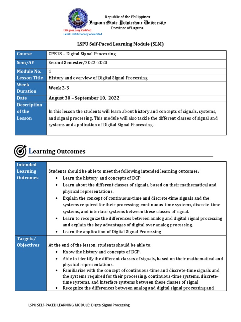 CPE18 Module1 | PDF | Analog To Digital Converter | Discrete Time And ...