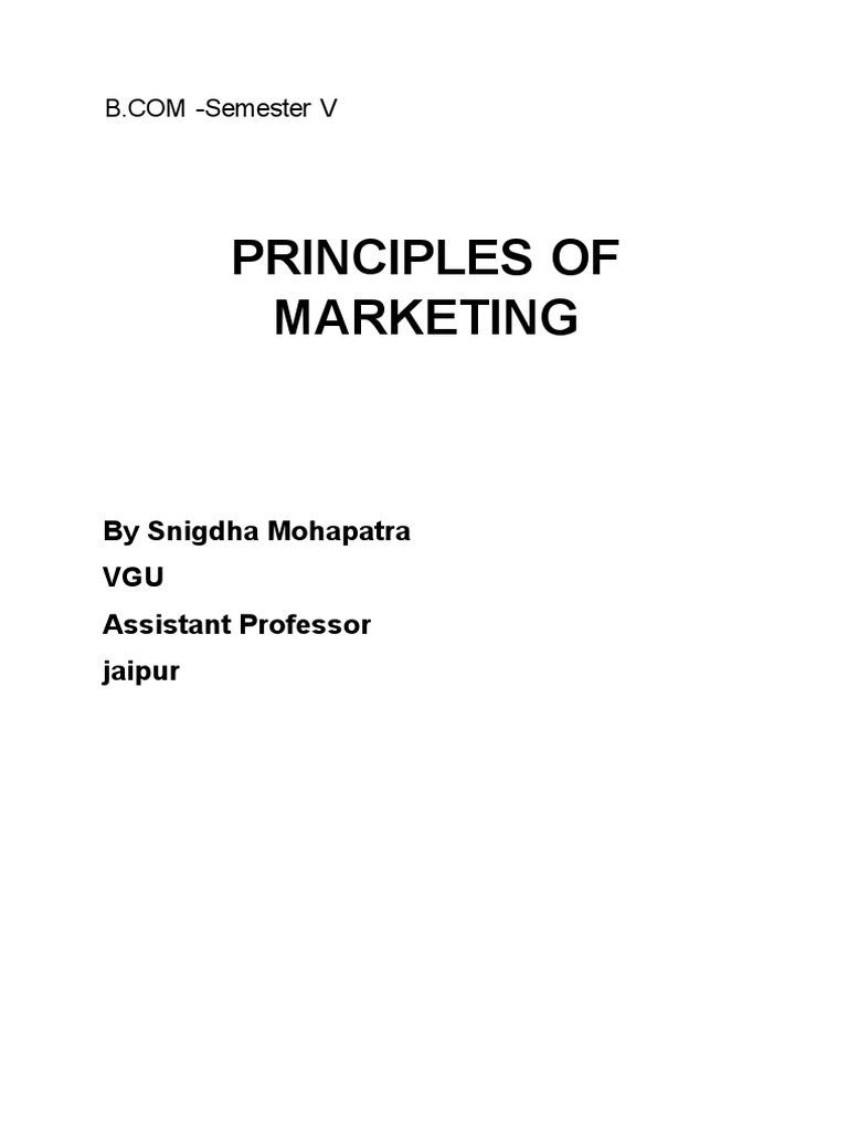Principle - Marketing Bcom 5th | PDF