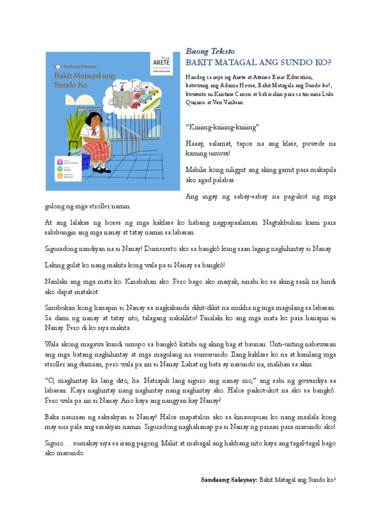 02 Bakit Matagal Ang Sundo Ko Full Text | PDF