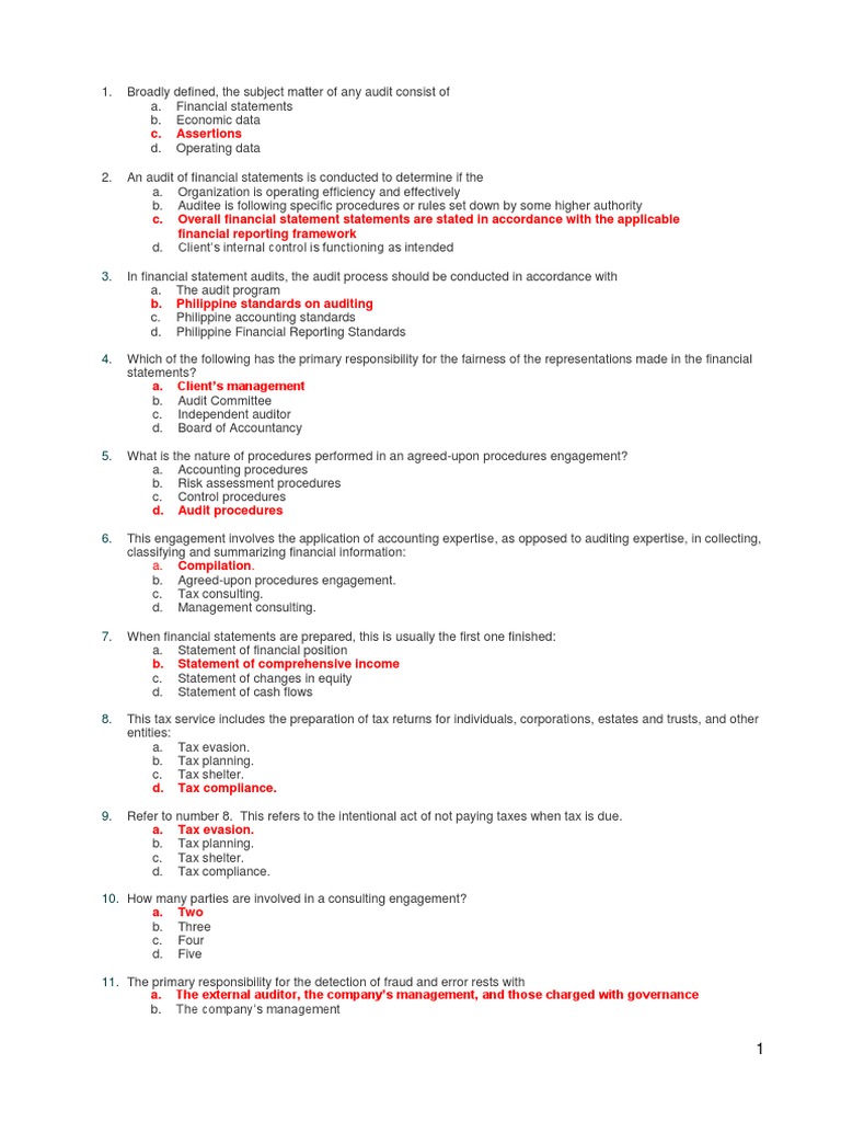 Auditing And Assurance Principles Module 2 3 6 And 7 With Answers Pdf Audit Financial Audit
