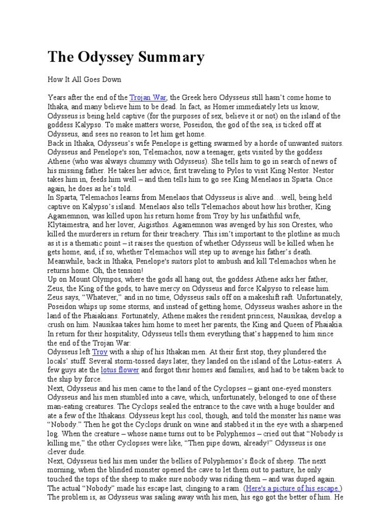 The Odyssey Summary: Trojan War | PDF