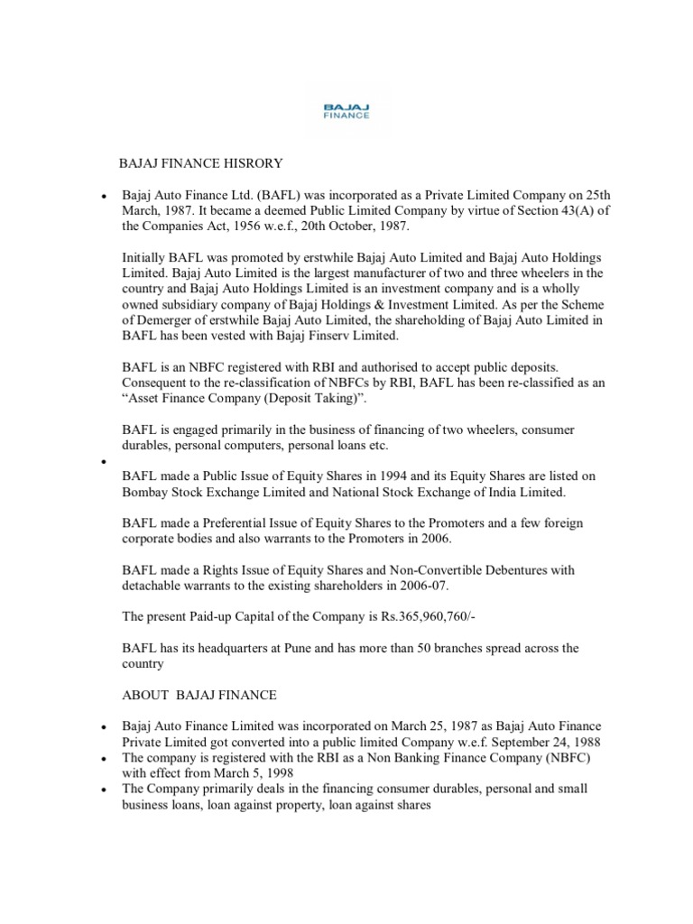 Bajaj Finance | PDF | Loans | Board Of Directors