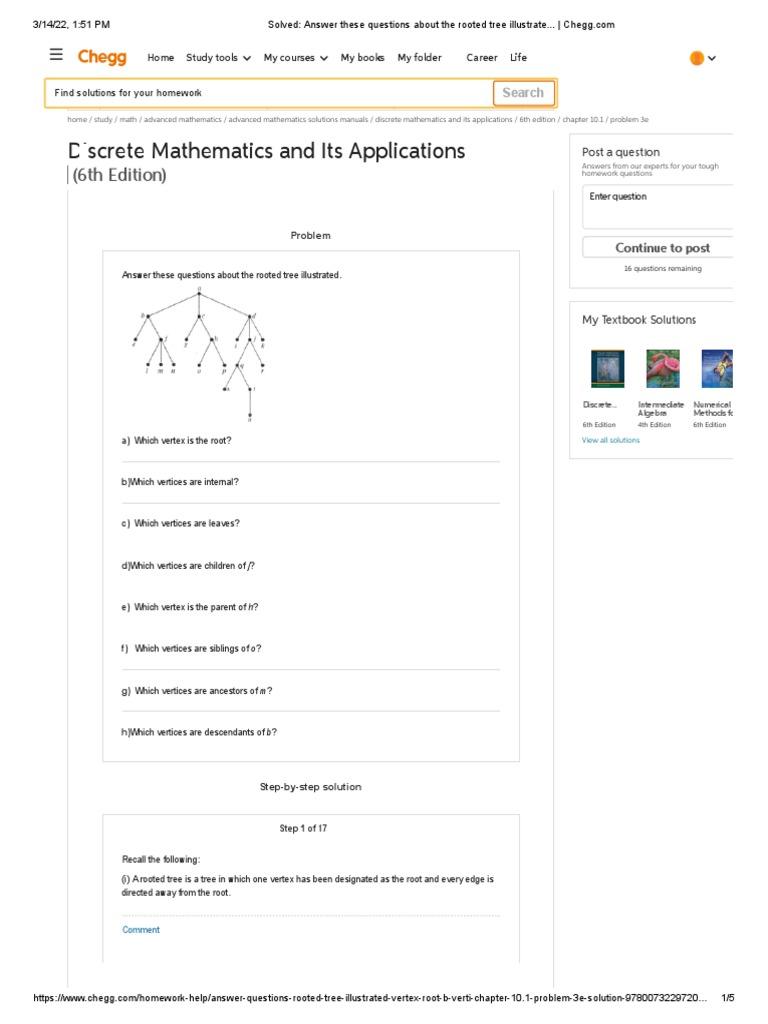 Solved - Answer These Questions About The Rooted Tree Illustrate ...