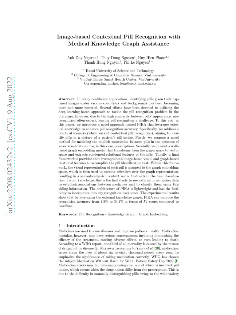 Image-Based Contextual Pill Recognition With Medical Knowledge Graph ... Image-Based Contextual Pill Recognition With Medical Knowledge Graph ...