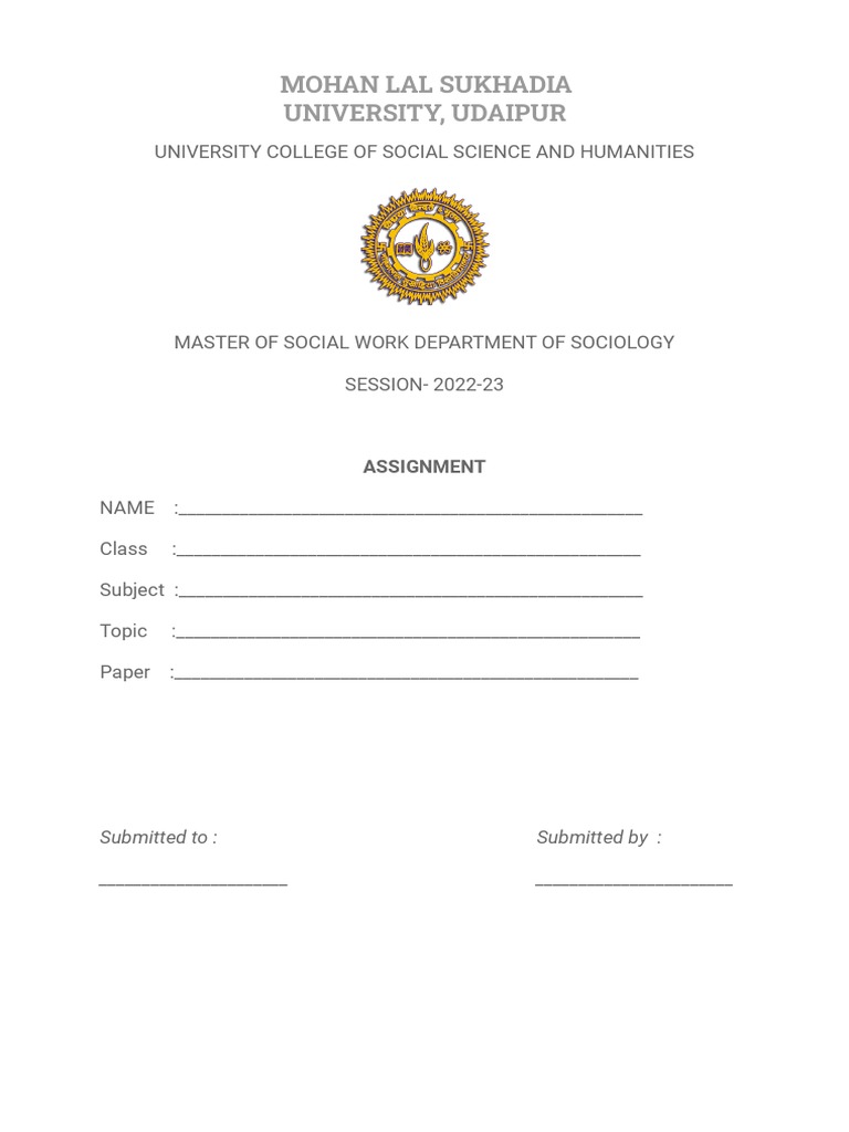 Assignment Cover Page 1 | PDF | Career & Growth | Social Science