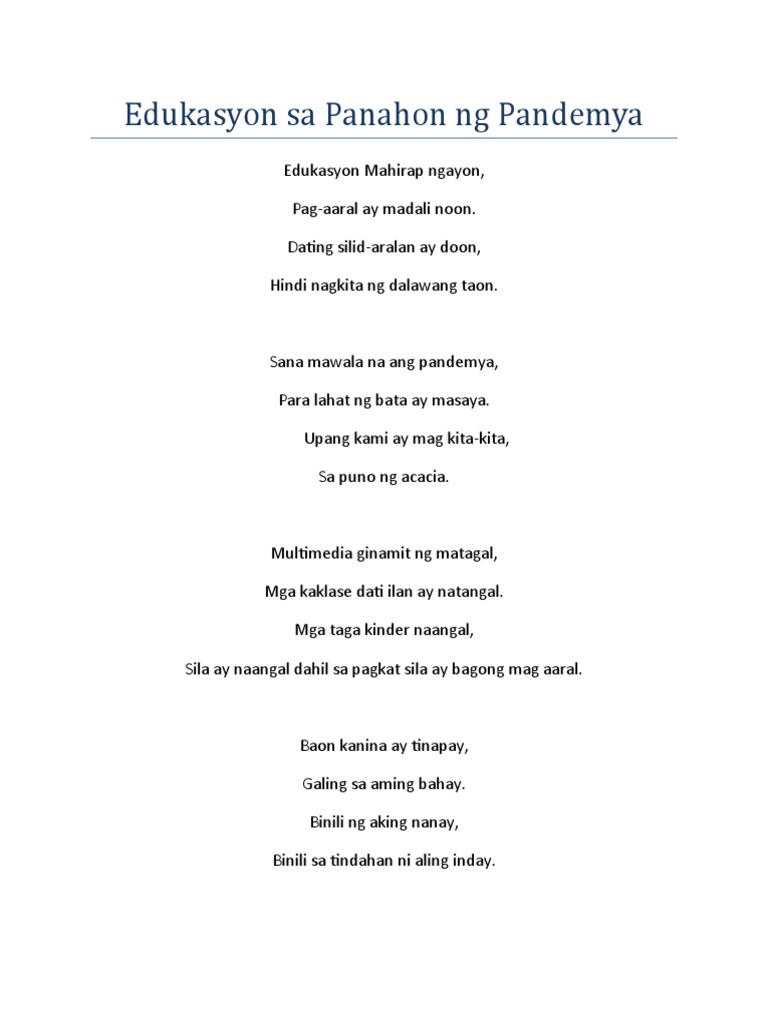 Edukasyon Sa Panahon NG Pandemya | PDF